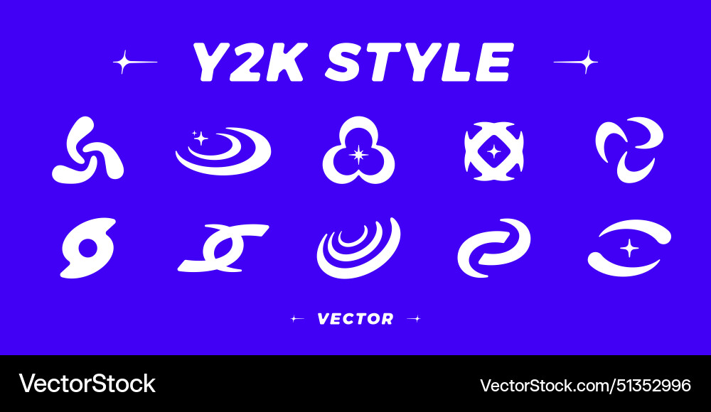 Y2k graphic design trendy retro futuristic Vector Image