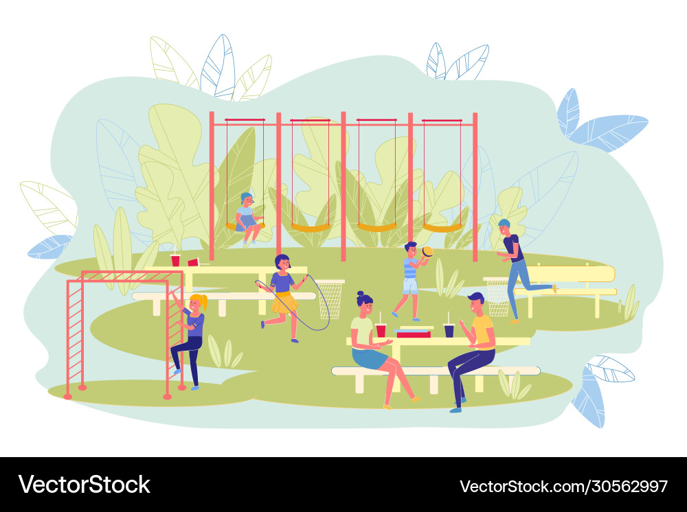 Children have fun during break between classes Vector Image