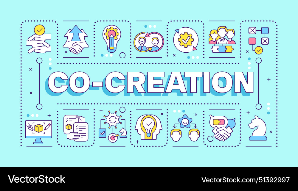 Co-creation blue word concept Royalty Free Vector Image