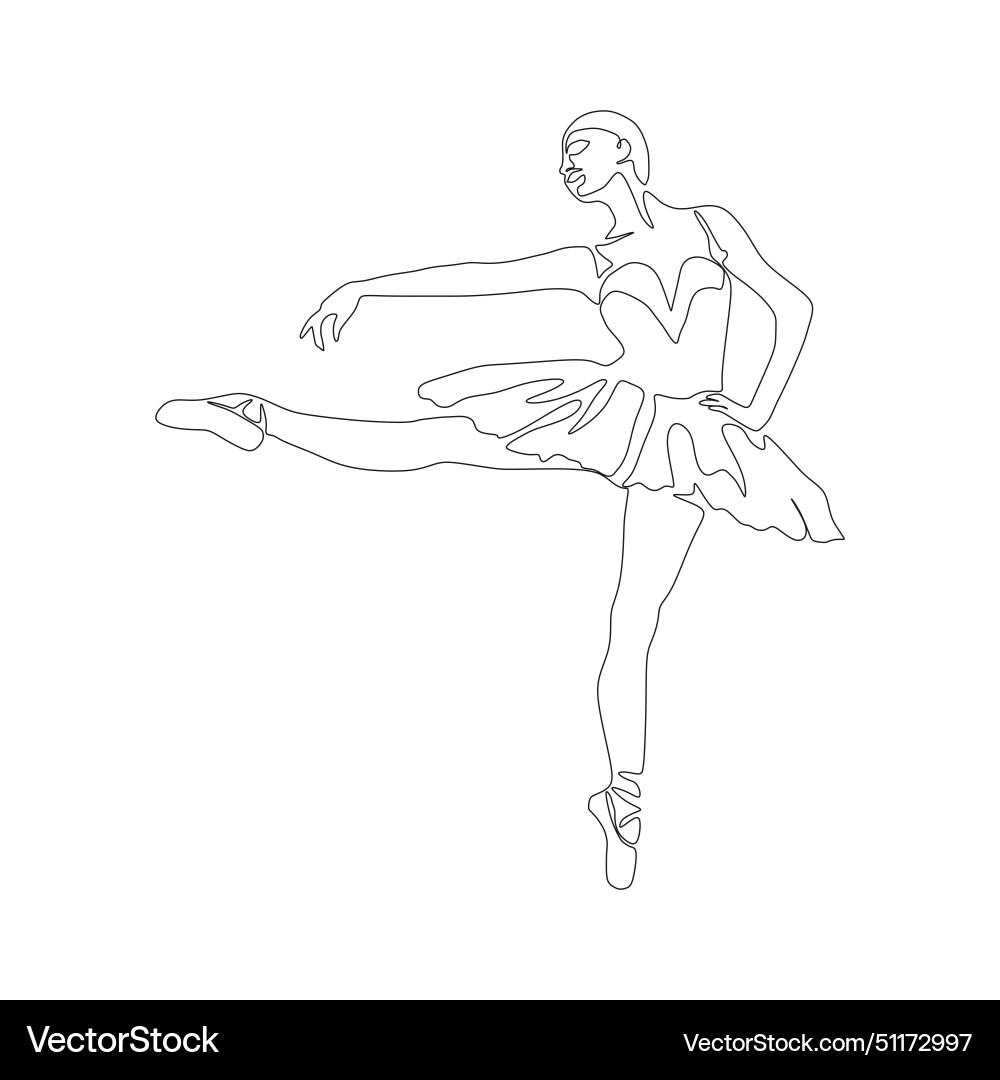 Continuous line art drawing ballet dancer Vector Image