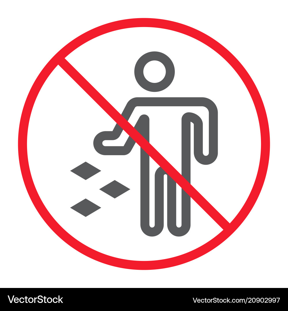 Do not litter line icon prohibition and forbidden Vector Image