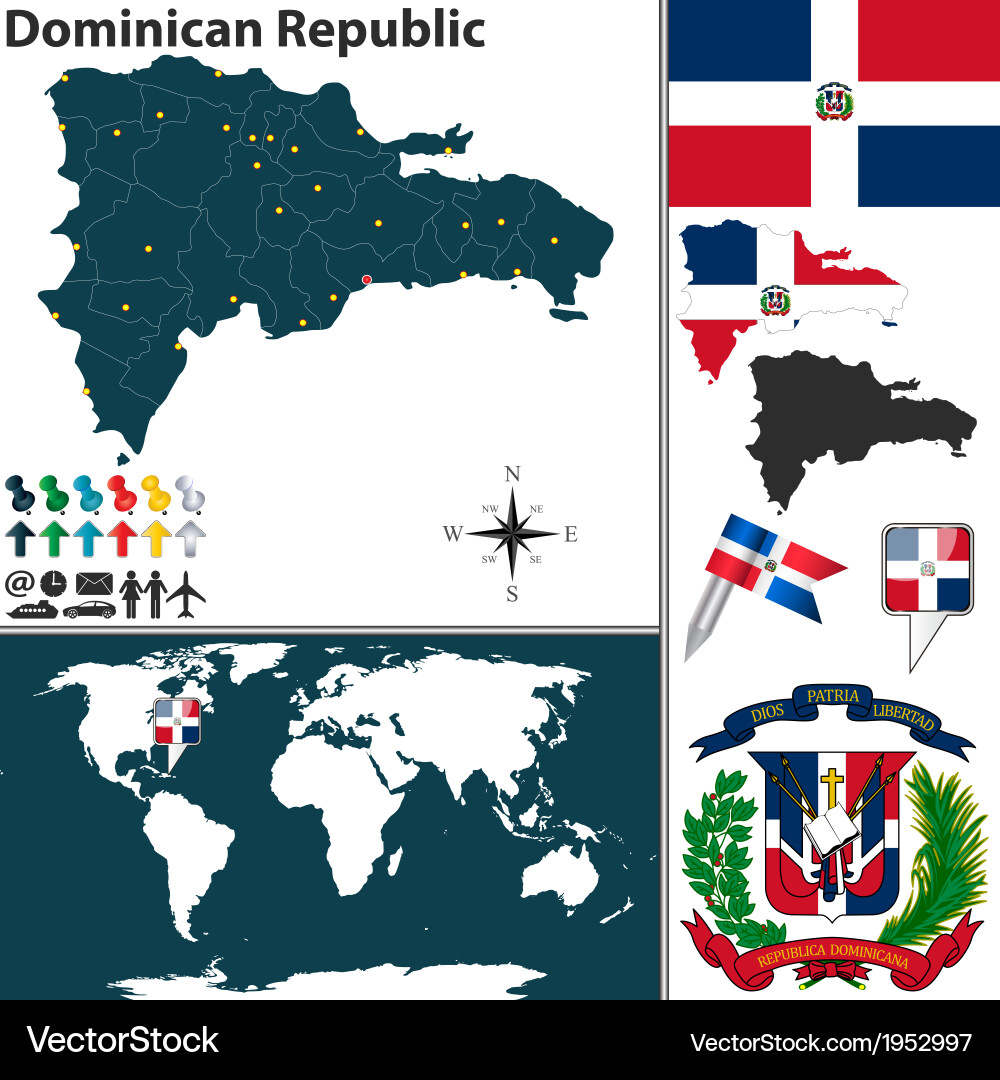 Dominican Republic Map Flag Vector Images (over 540)