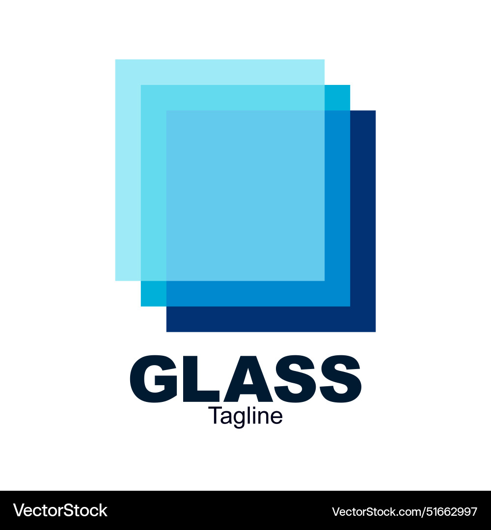 Glass logo icon window Royalty Free Vector Image