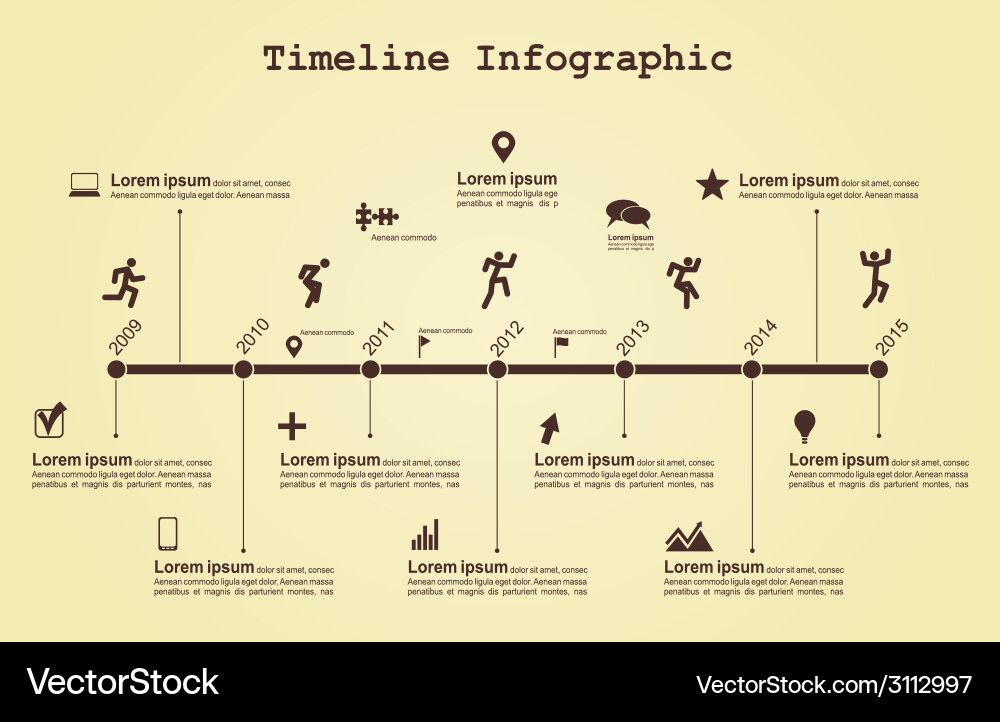 Infographic timeline elements with icons Vector Image