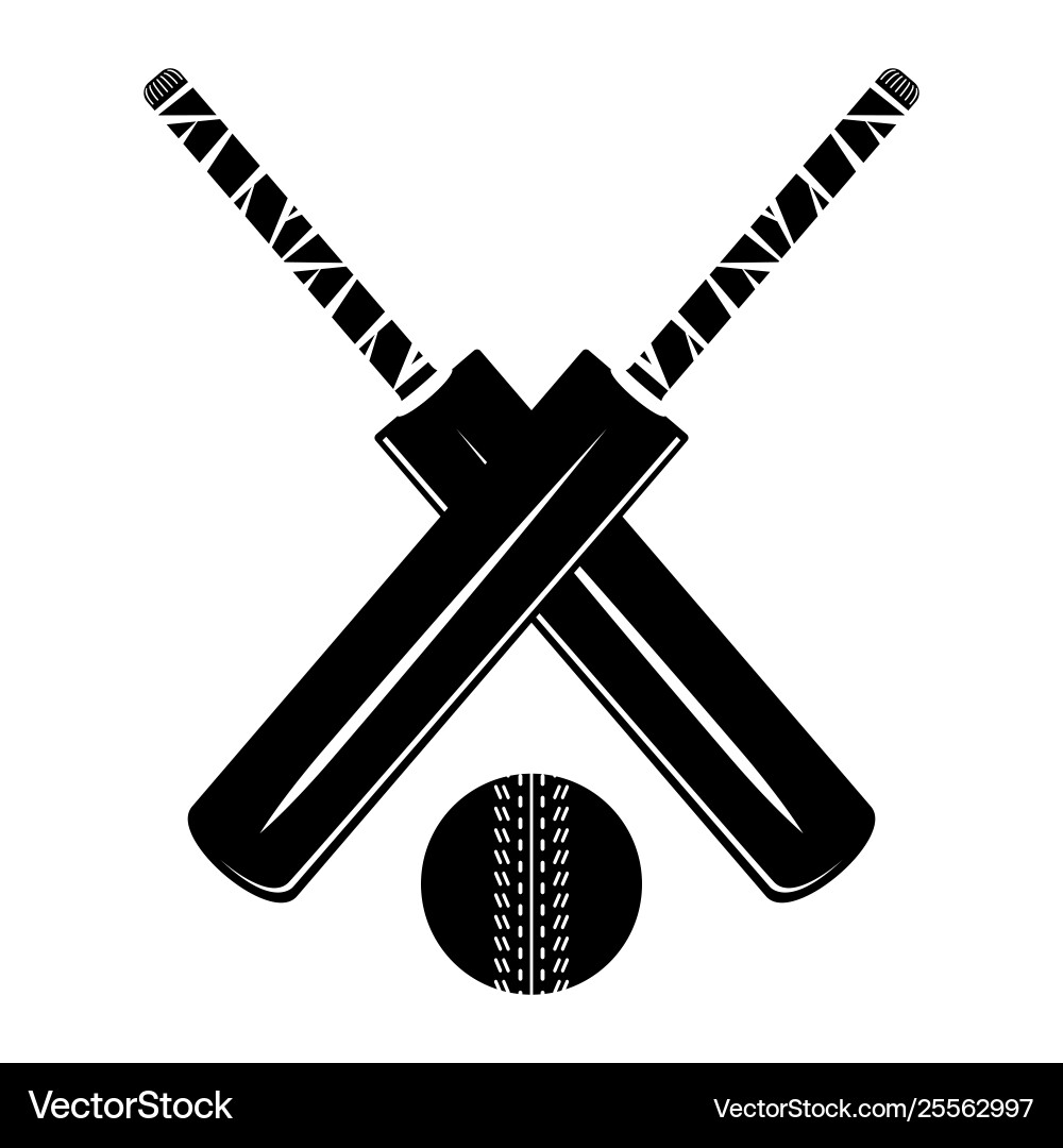 Isolated cricket bat and ball Royalty Free Vector Image
