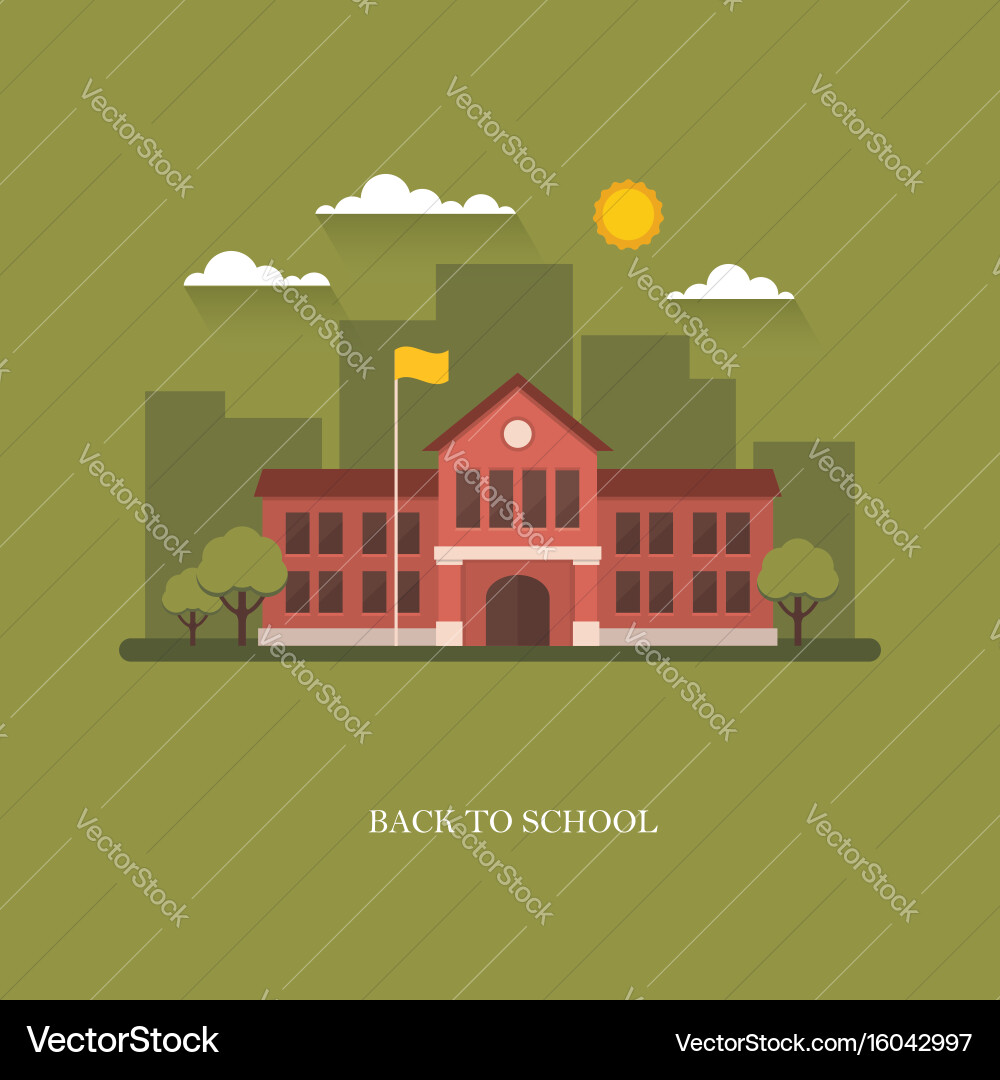 Modern School Building Royalty Free Vector Image