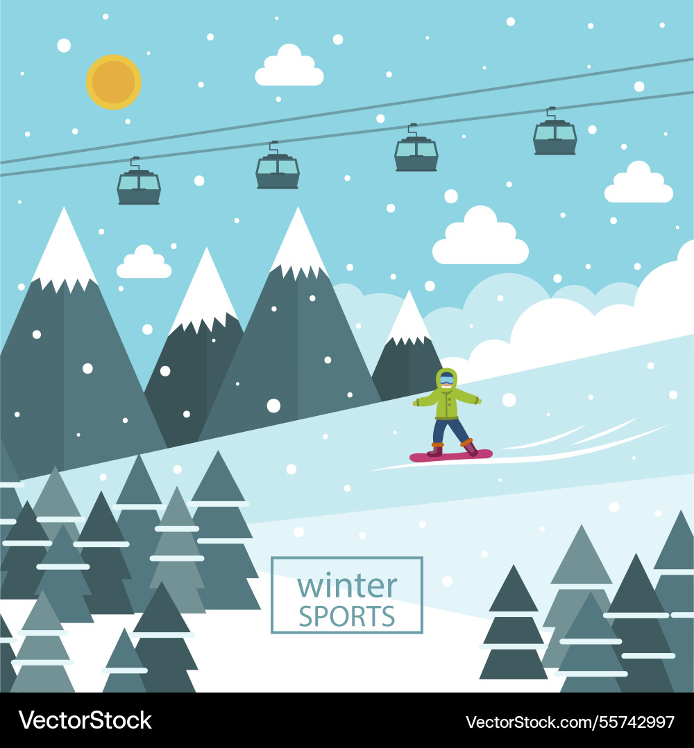 Modern winter sport background Royalty Free Vector Image