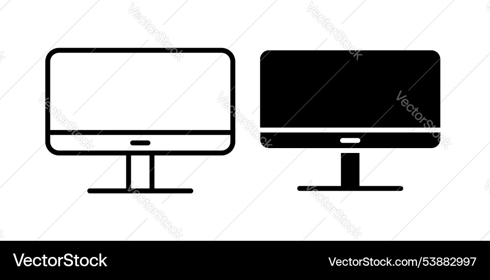 Monitor icon set Royalty Free Vector Image - VectorStock