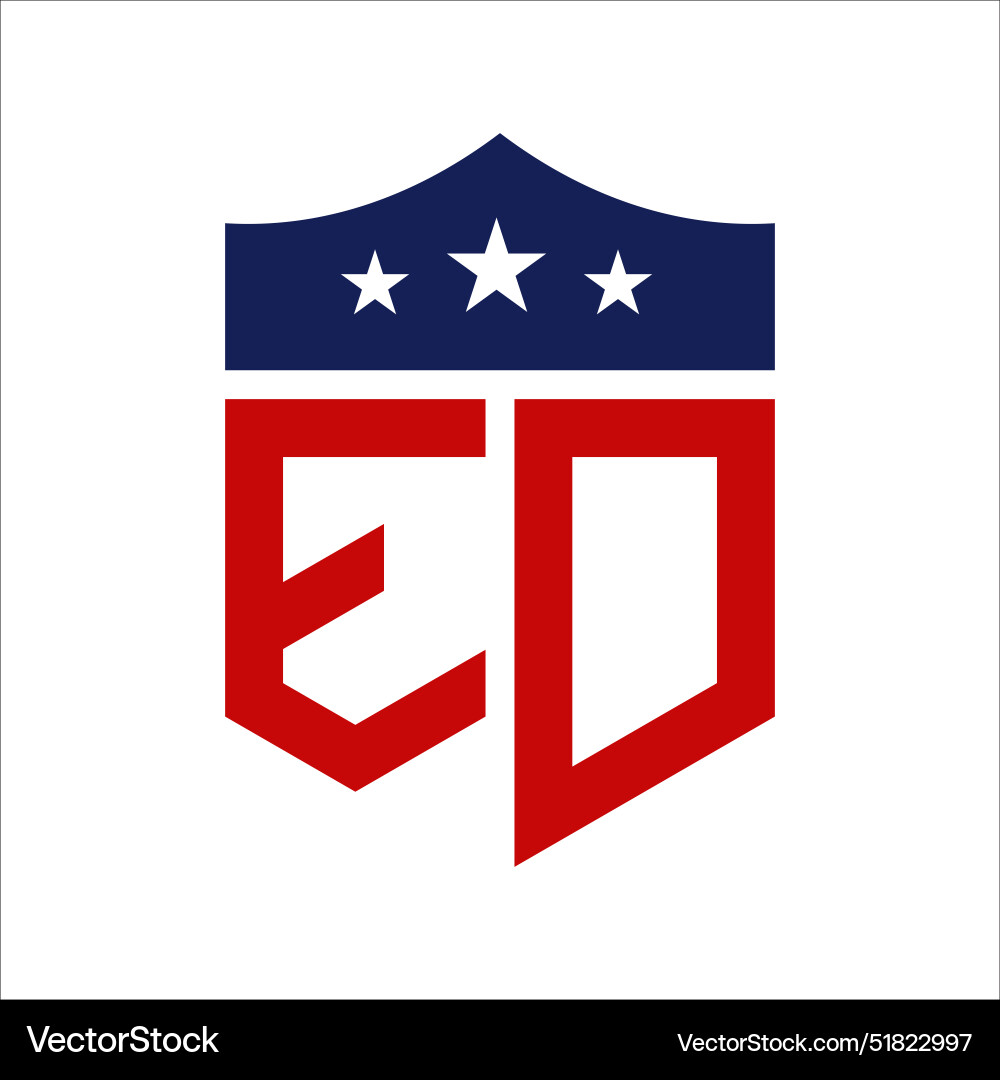 Patriotic ed logo design letter Royalty Free Vector Image