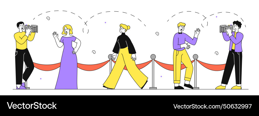 People at red carpet simple Royalty Free Vector Image