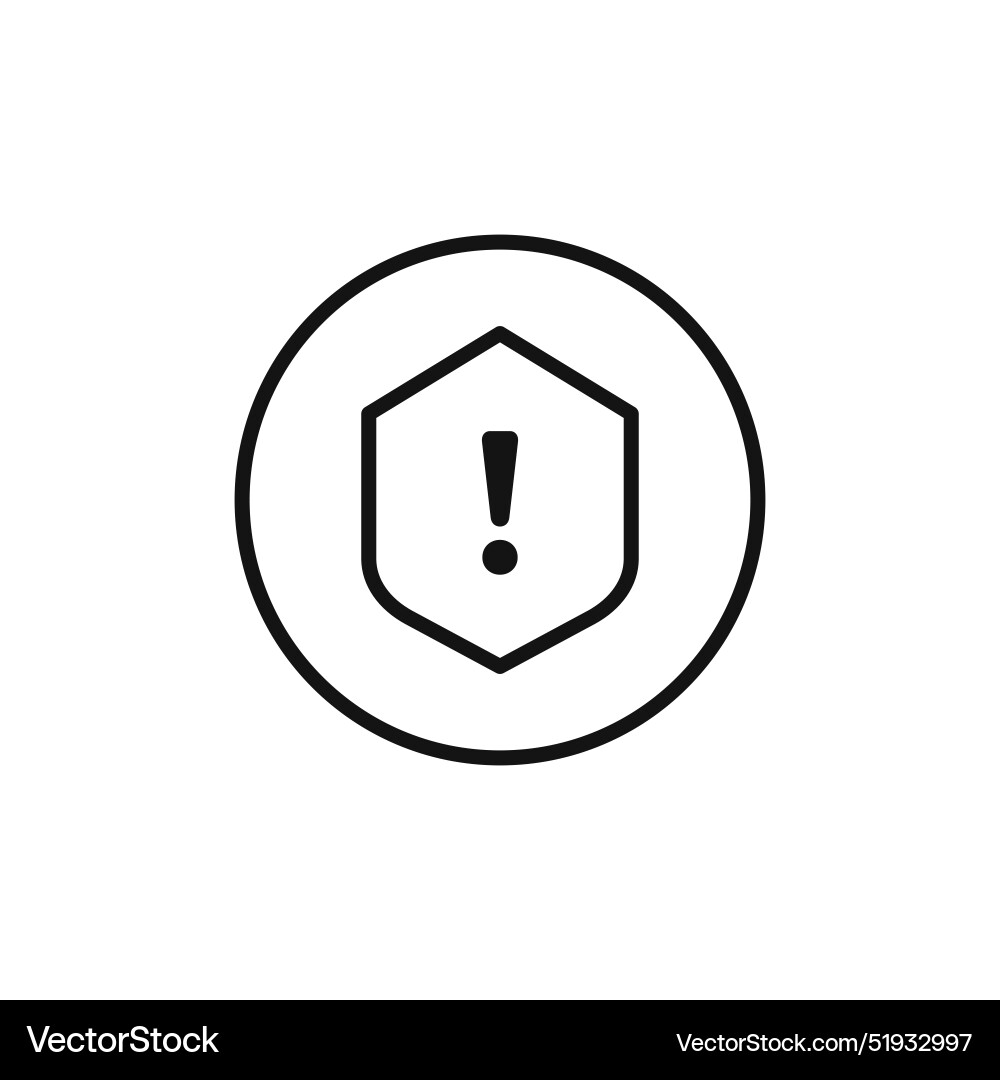 Protective shield exclamation icon for alerts Vector Image