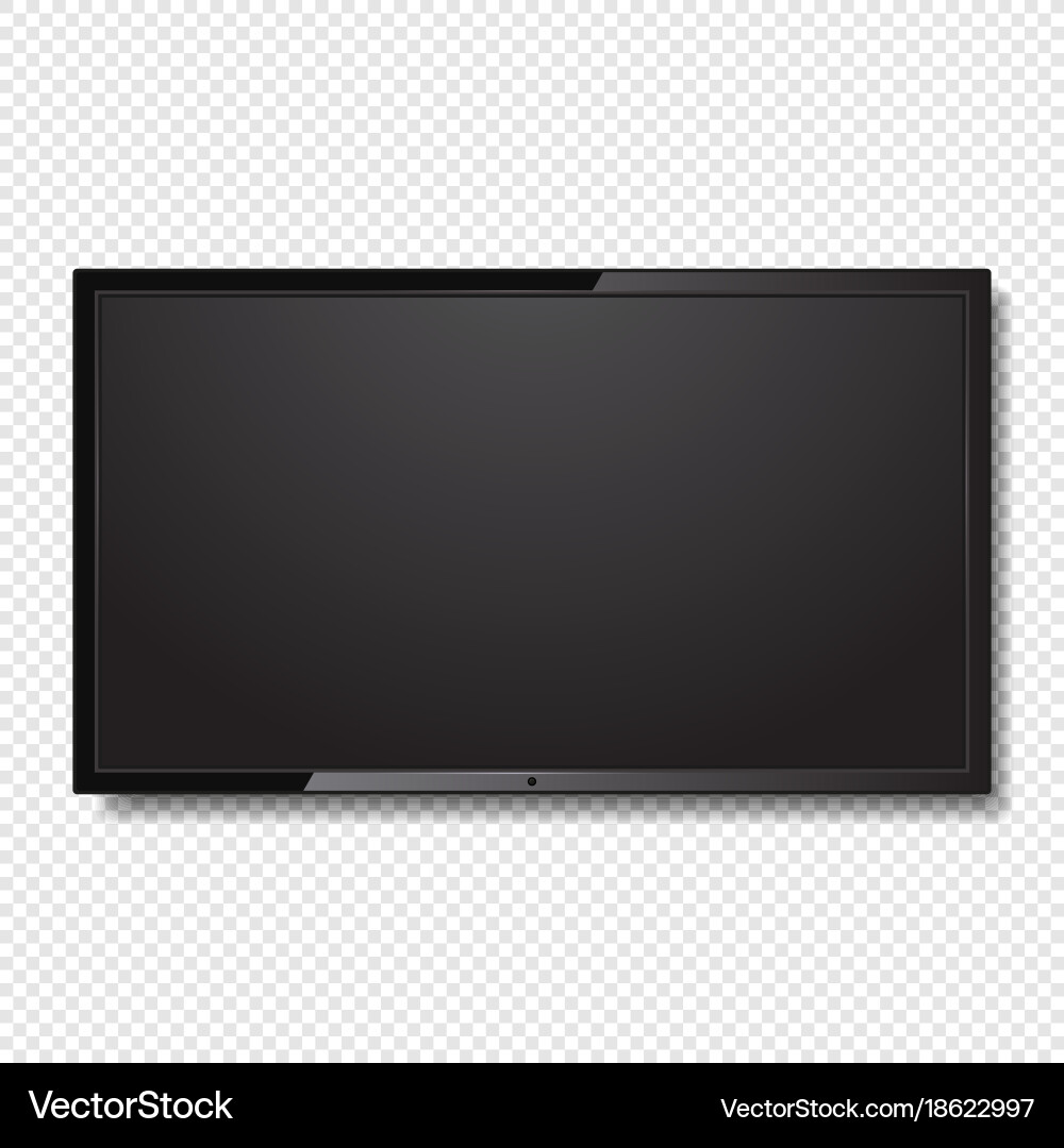 Realistic blank led tv screen on transparent Vector Image