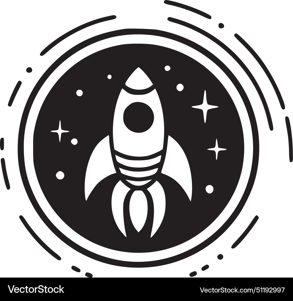 Space - black and white isolated icon Royalty Free Vector