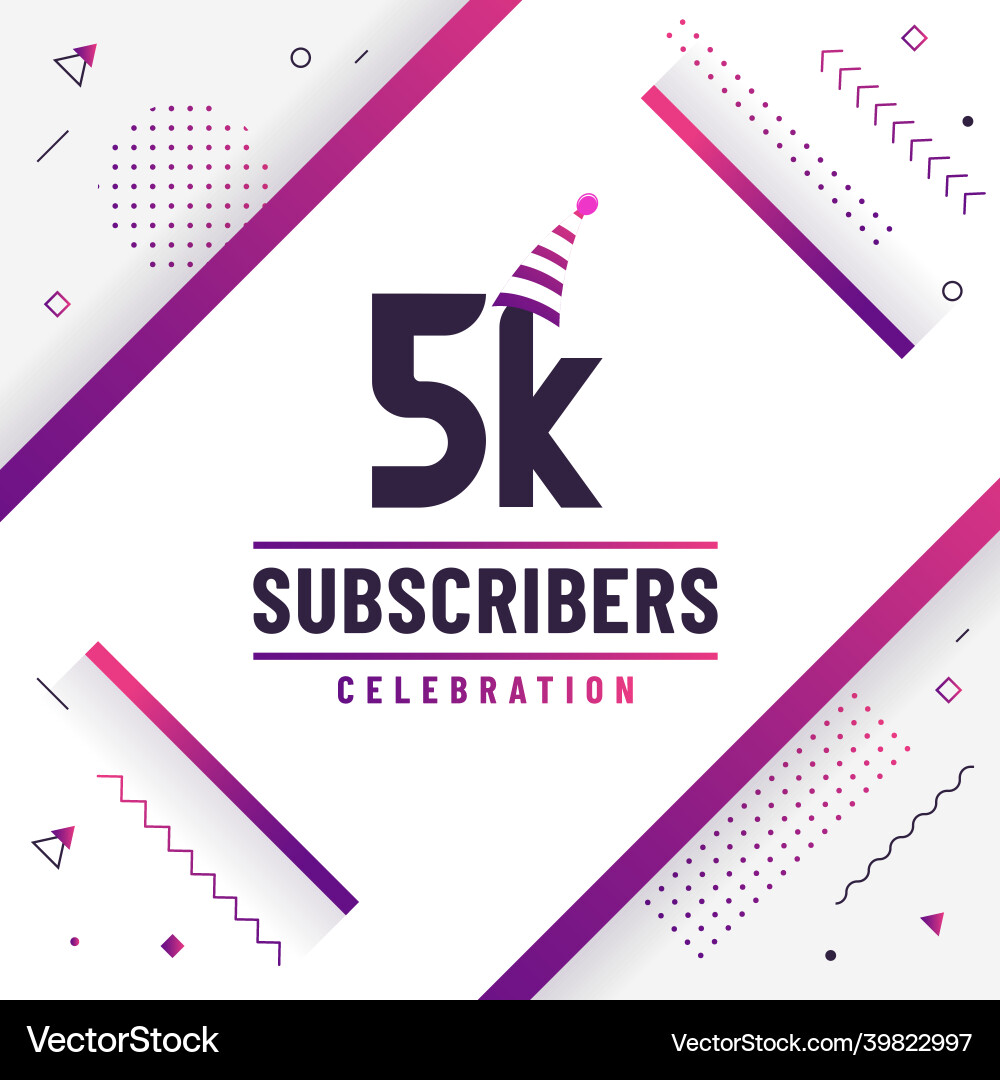 Thank you 5k subscribers 5000 Royalty Free Vector Image
