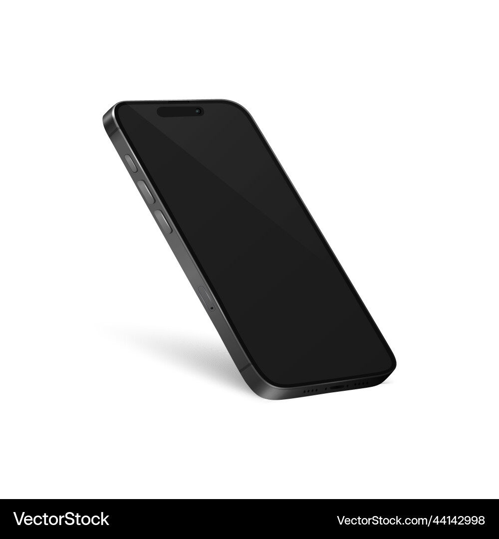 3d realistic black steel modern smartphone Vector Image