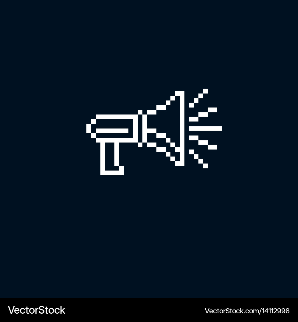 8-Bit Megaphone Pixel Icon Royalty Free Vector Image