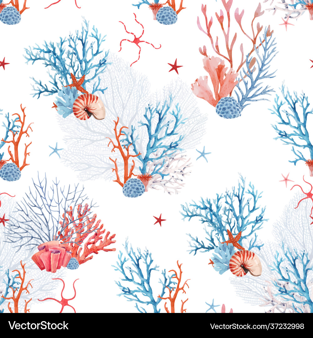 Beautiful seamless underwater pattern Royalty Free Vector