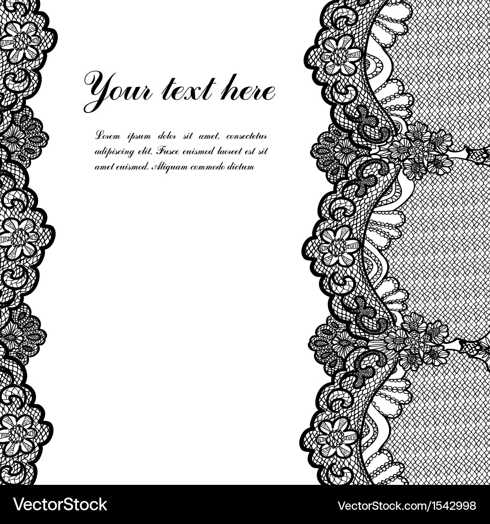 Black Lace Border Pattern Royalty Free Vector Image