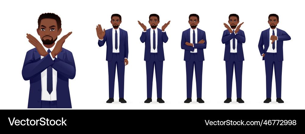 Business asian man negative Royalty Free Vector Image