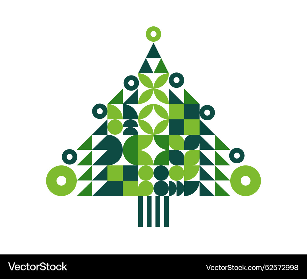 Christmas geometric pine tree for winter holidays Vector Image