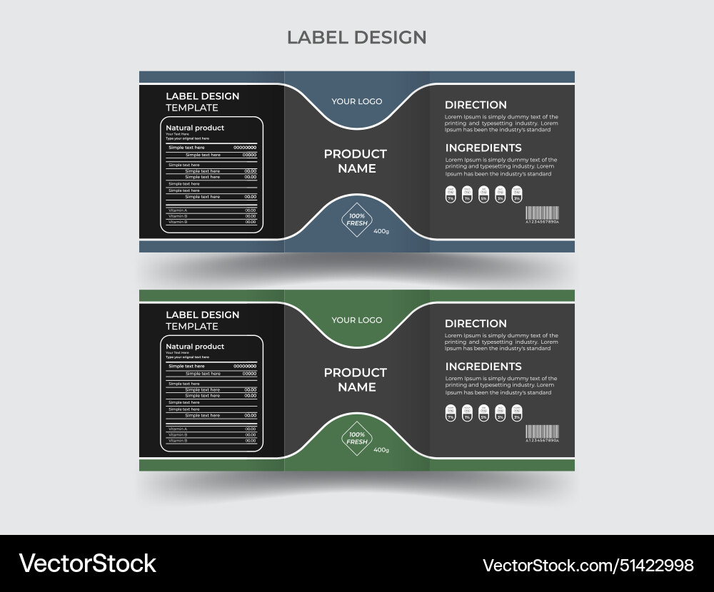 Creative and modern bottle label design Royalty Free Vector