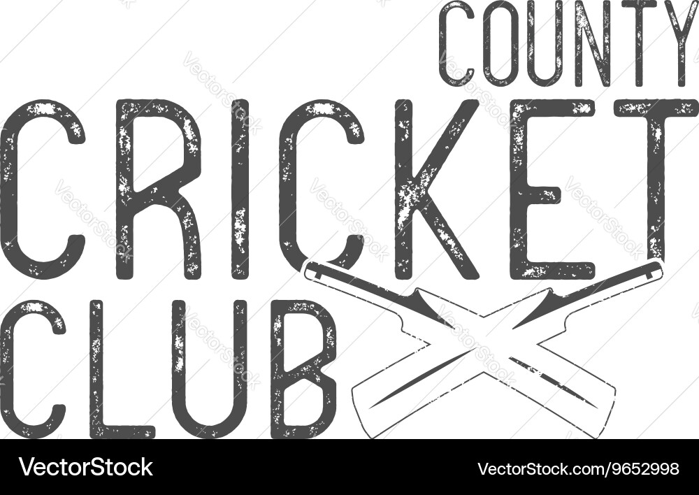 Cricket county club emblem and design Royalty Free Vector