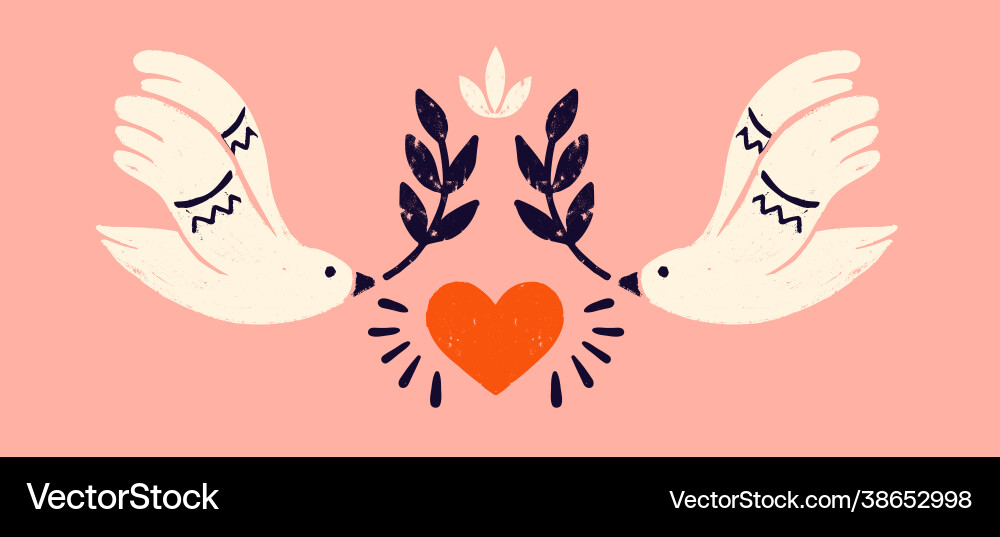 Dove with an olive branch a symbol peace Vector Image