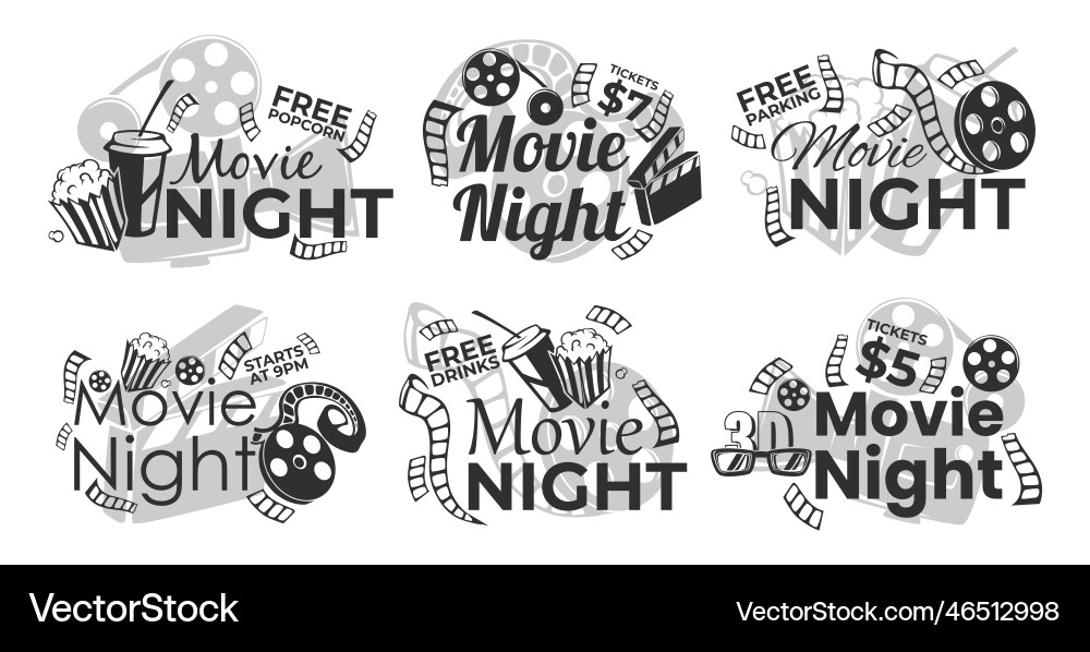 Movie night Royalty Free Vector Image - VectorStock