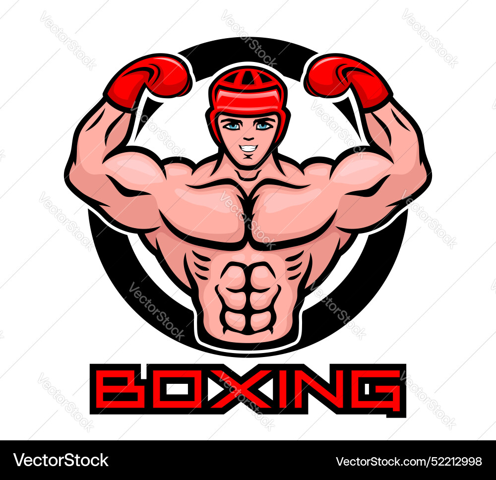 Round icon with boxer Royalty Free Vector Image
