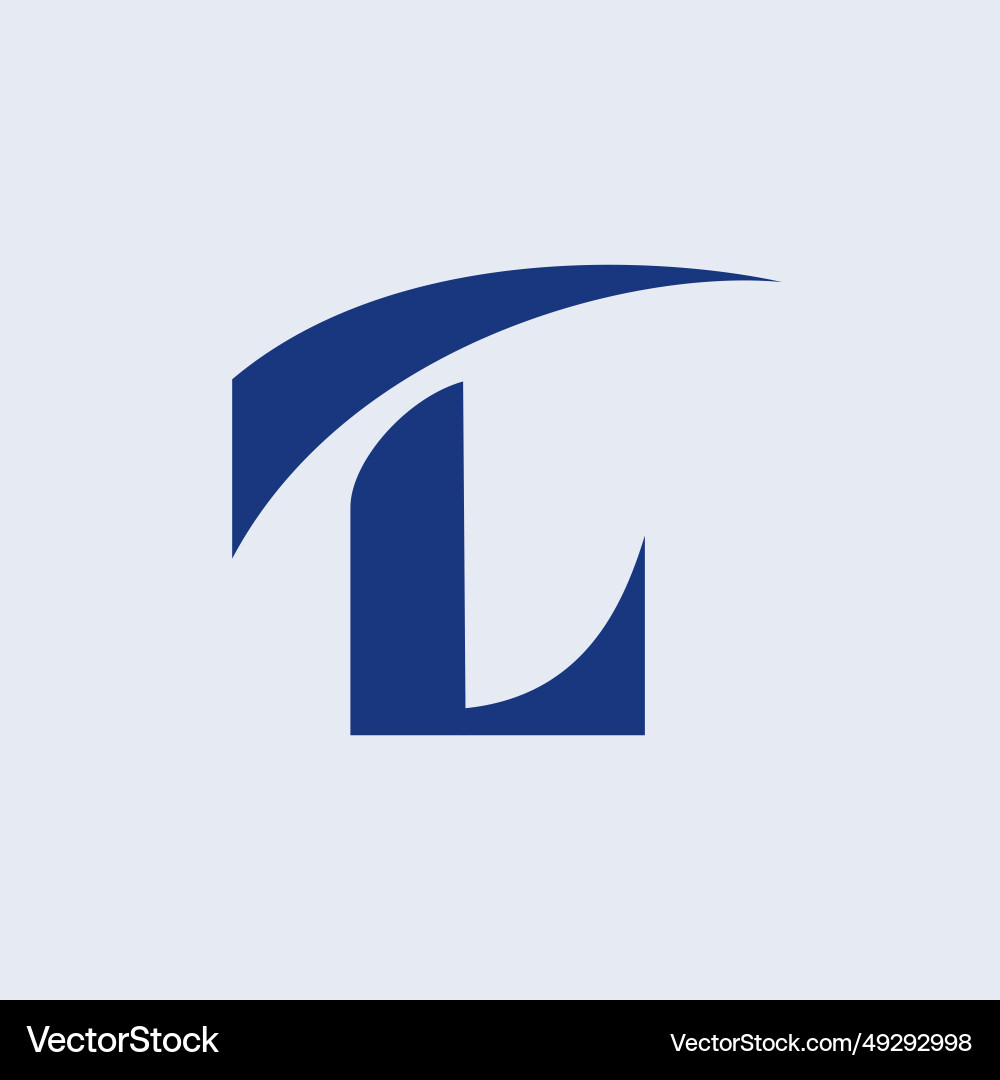 Tl with the top curved upwards logo Royalty Free Vector