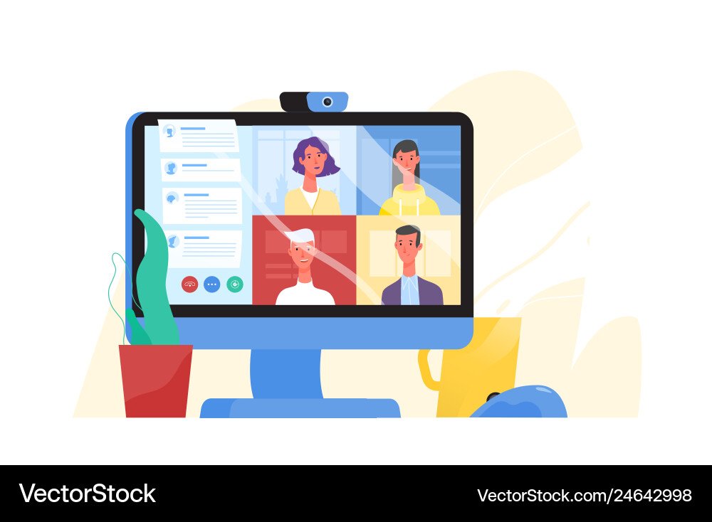 Video Conference Call Royalty Free Vector Image