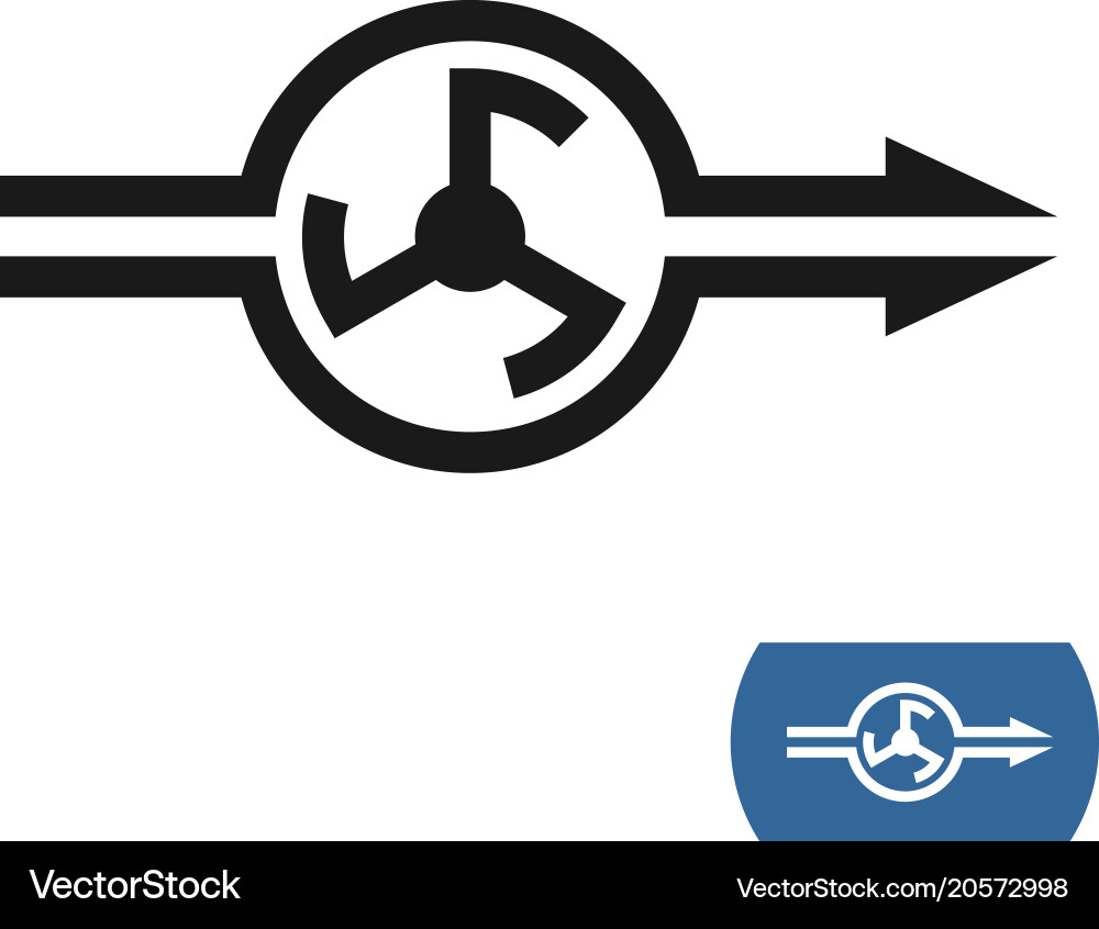 Water pump icon with flow direction arrows Vector Image