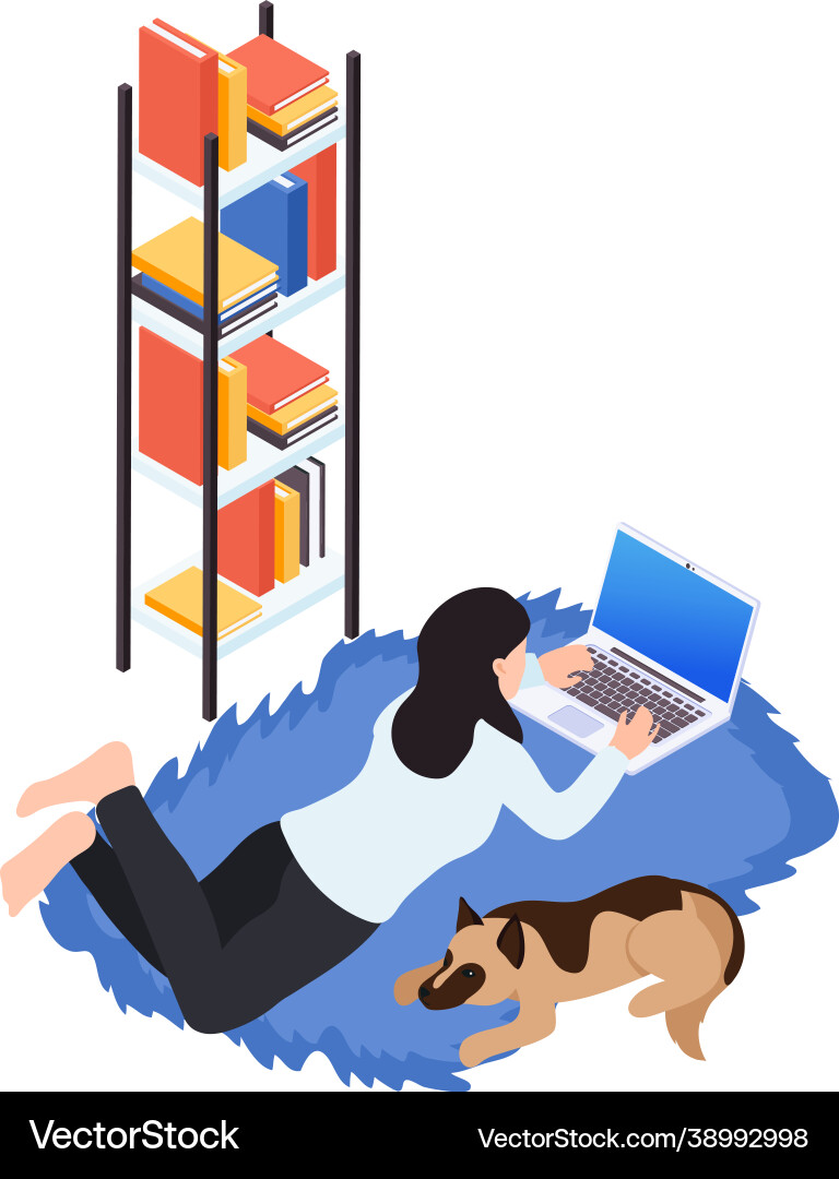 Work from floor composition Royalty Free Vector Image