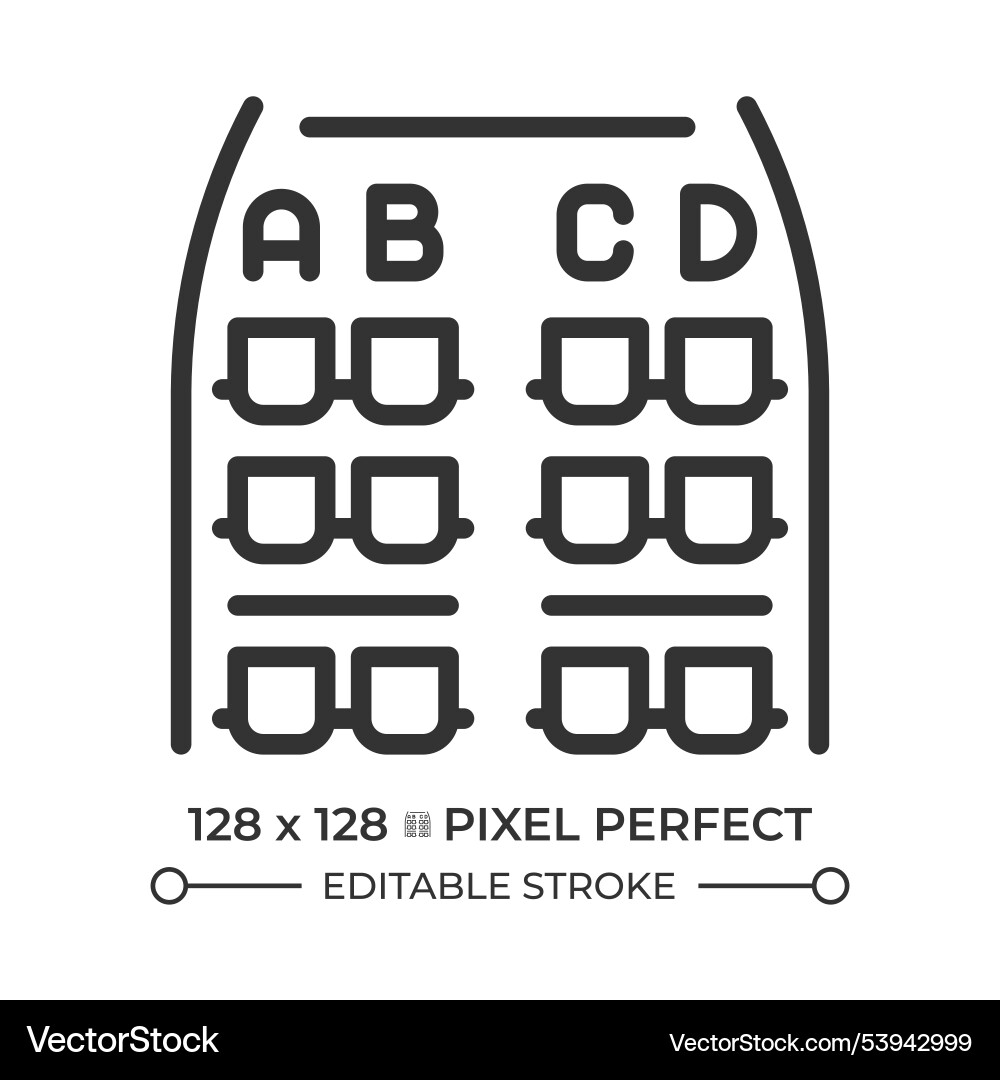Airplane seat plan linear icon Royalty Free Vector Image