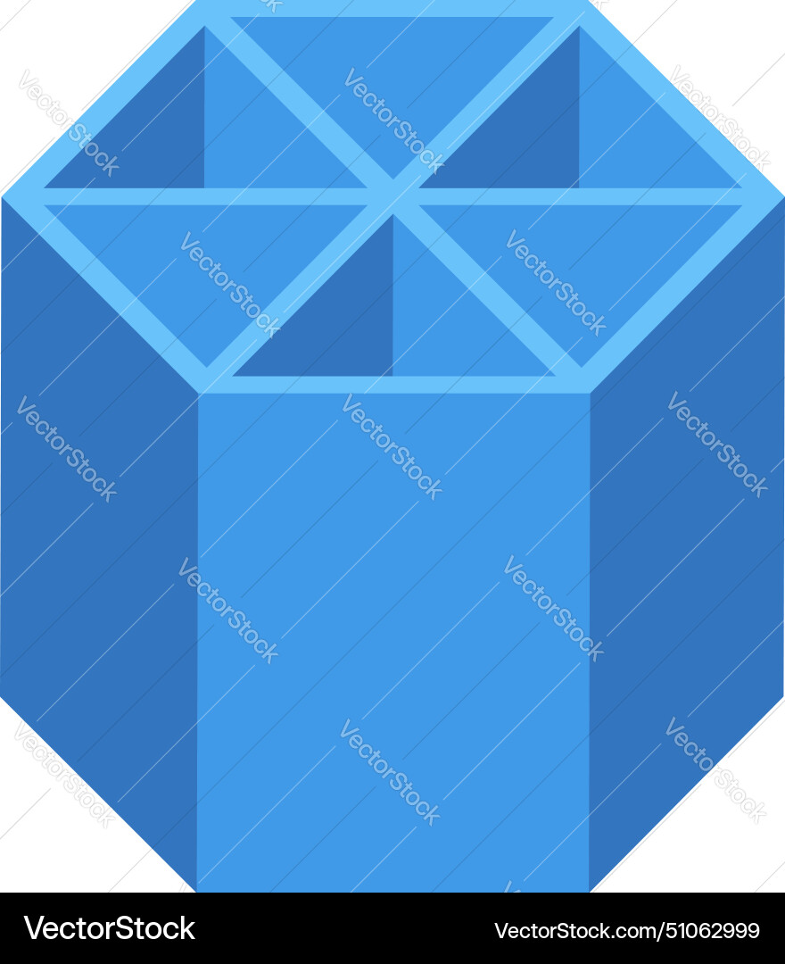 Blue pencil stand icon isometric hexagonal Vector Image