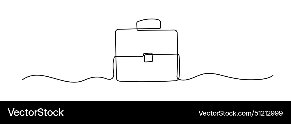 Briefcase shape drawing by continuous line thin Vector Image