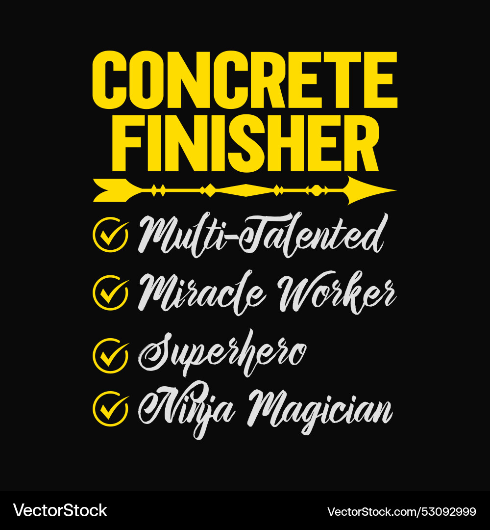 Concrete finisher miracle worker superhero ninja Vector Image