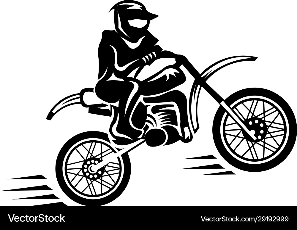 Motocross rider and motorcycle Royalty Free Vector Image