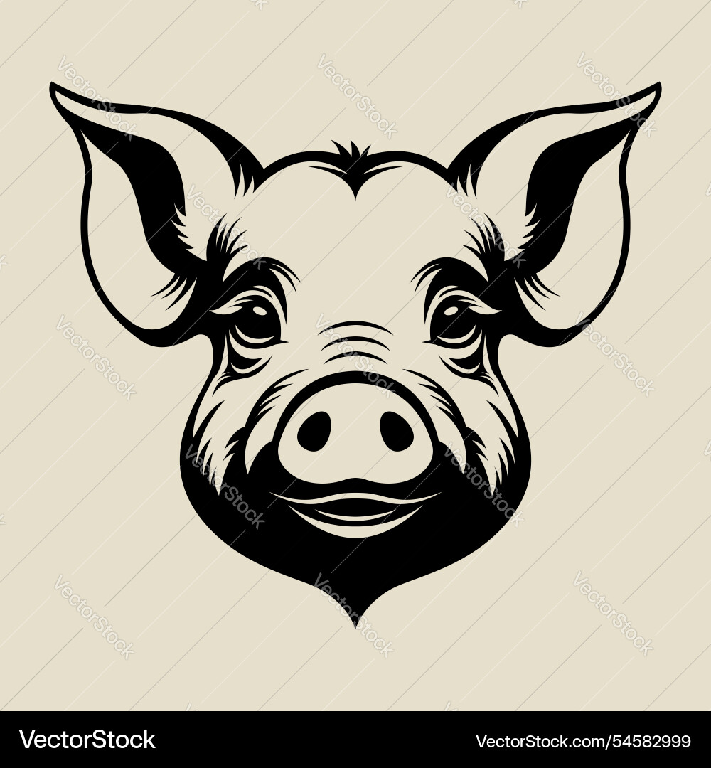 Pigs head farm animal icon Royalty Free Vector Image