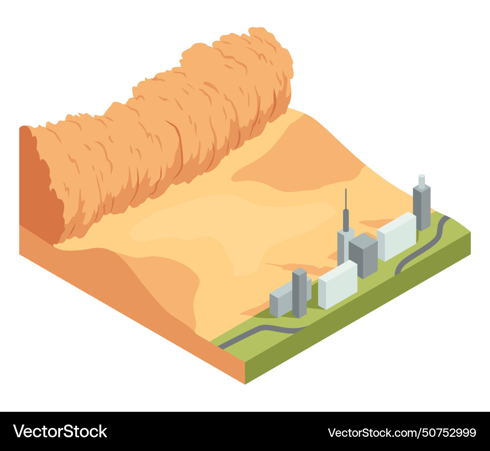 Sand storm natural disaster Royalty Free Vector Image
