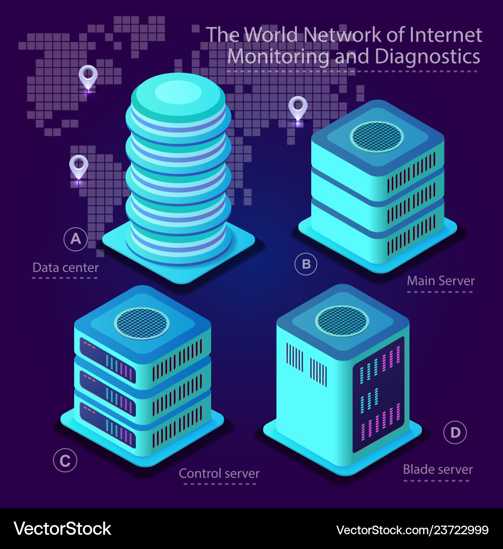 Server room data Royalty Free Vector Image - VectorStock