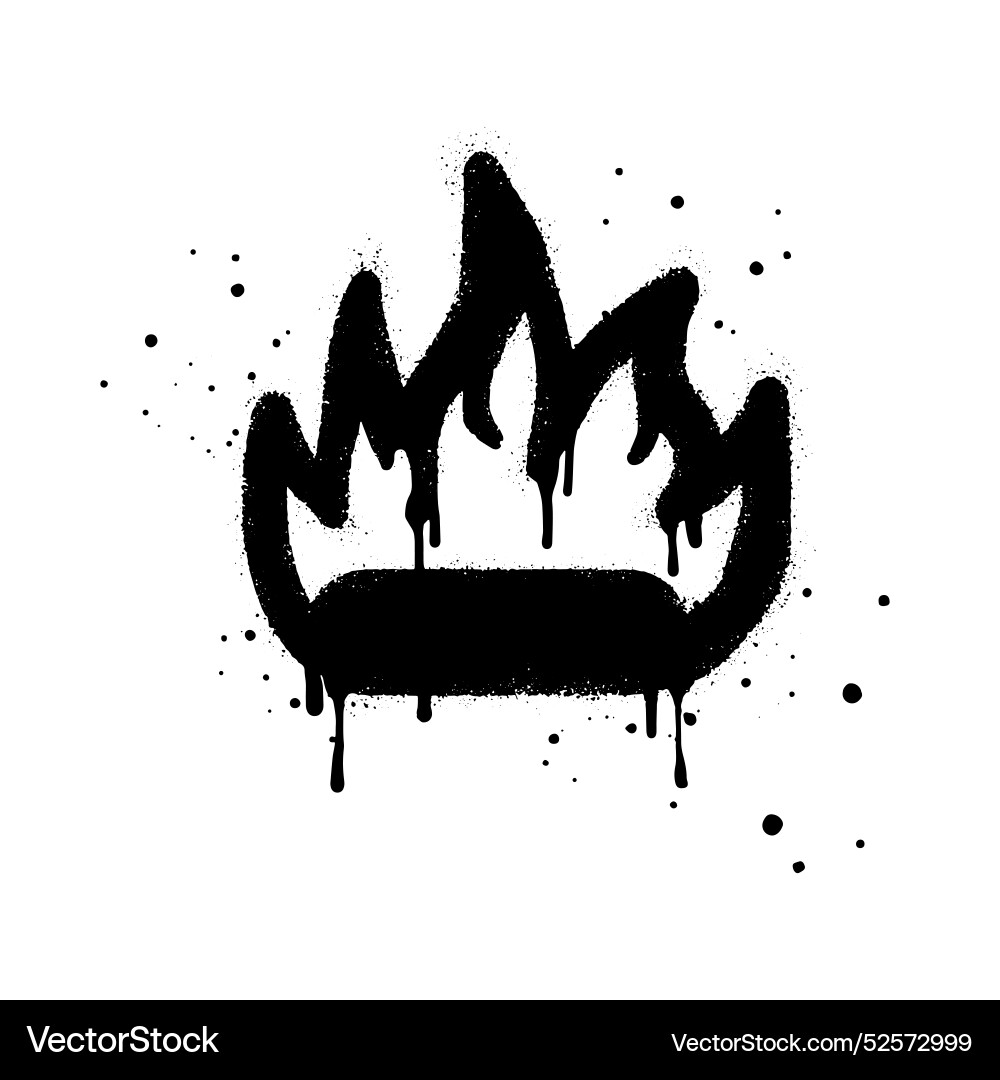 Spray painted graffiti fire flame icon Royalty Free Vector