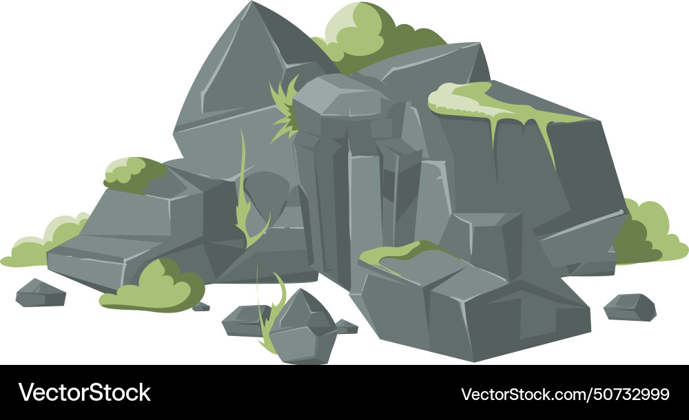 Stone formation cartoon rock pile mountain Vector Image