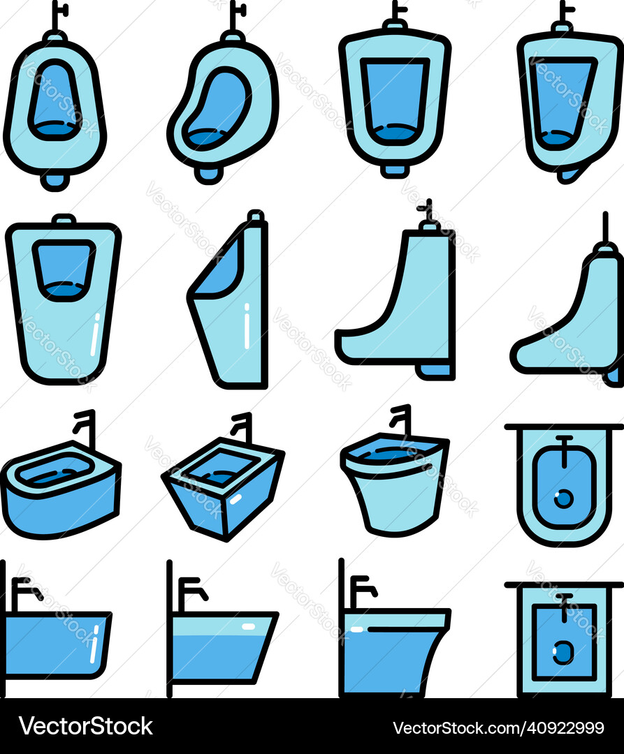 Urinal icon set in simple style Royalty Free Vector Image