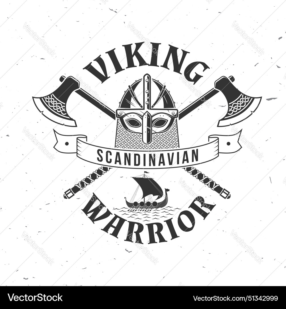 Viking warrior logo badge sticker Royalty Free Vector Image