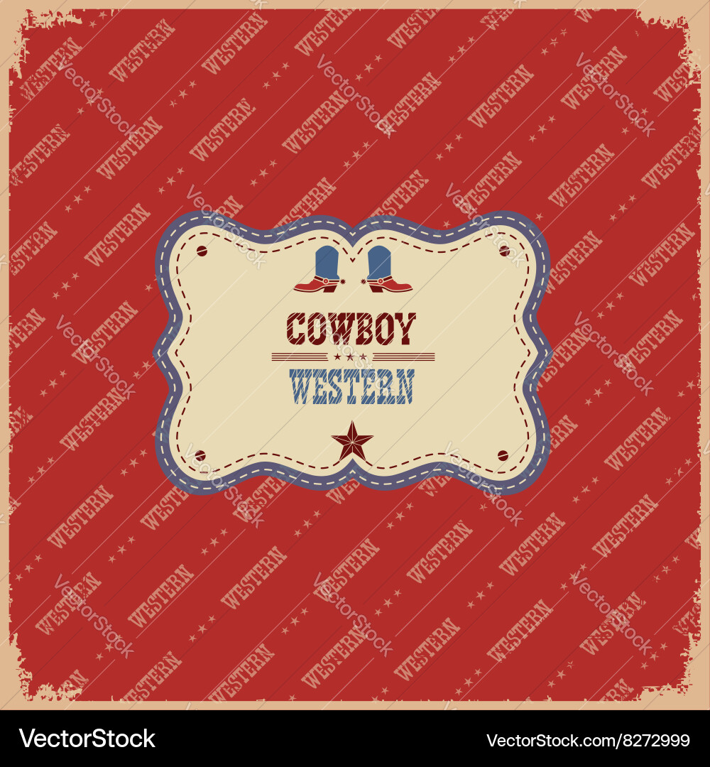 Western Label Hintergrund mit Text Lizenzfreies Vektorbild