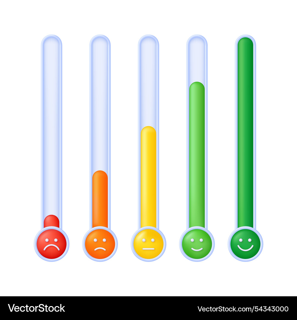 3d feedback emotion scale Royalty Free Vector Image