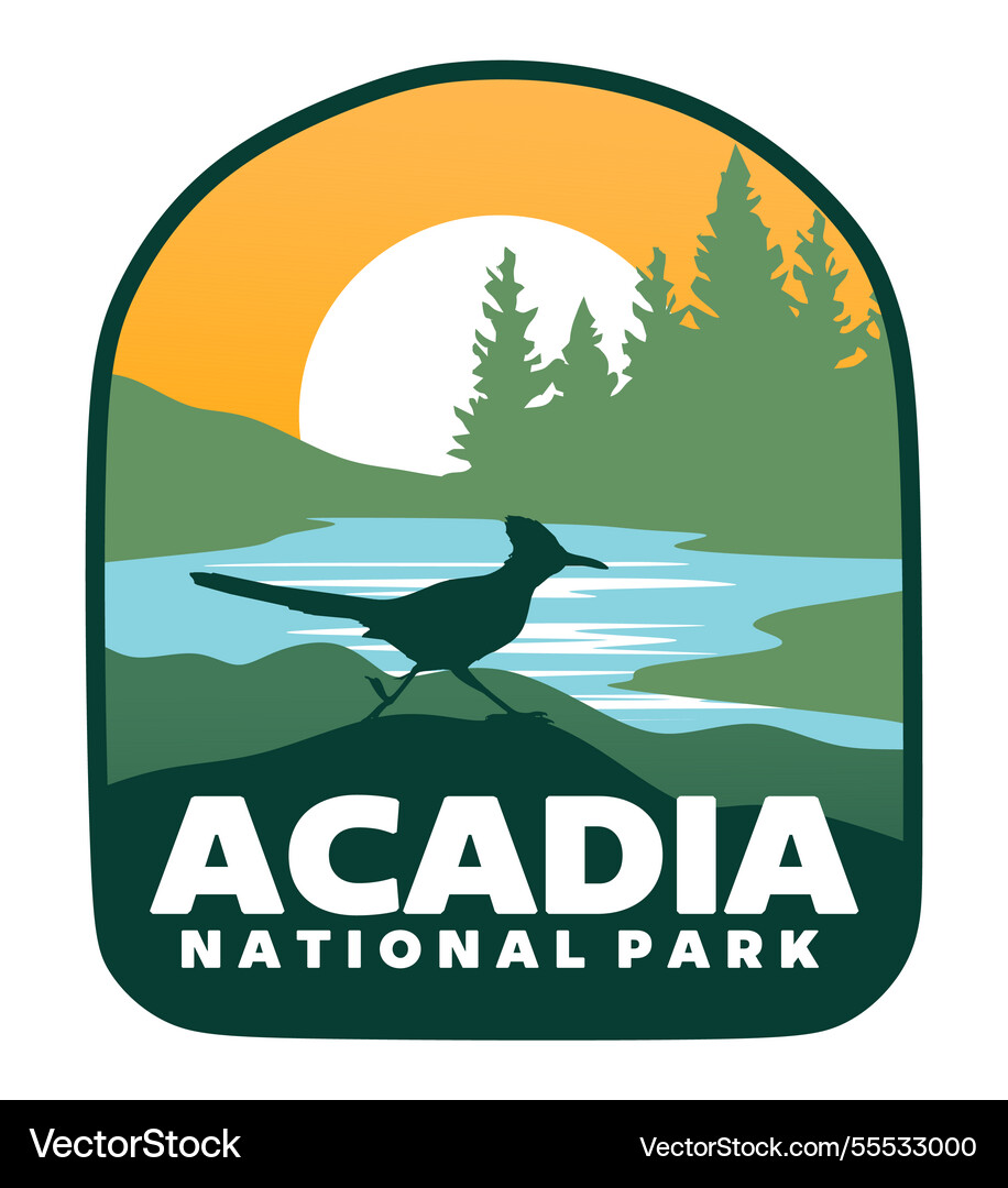 Acadia national park Royalty Free Vector Image