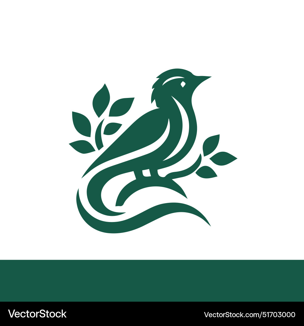 Bird floral logo Royalty Free Vector Image - VectorStock