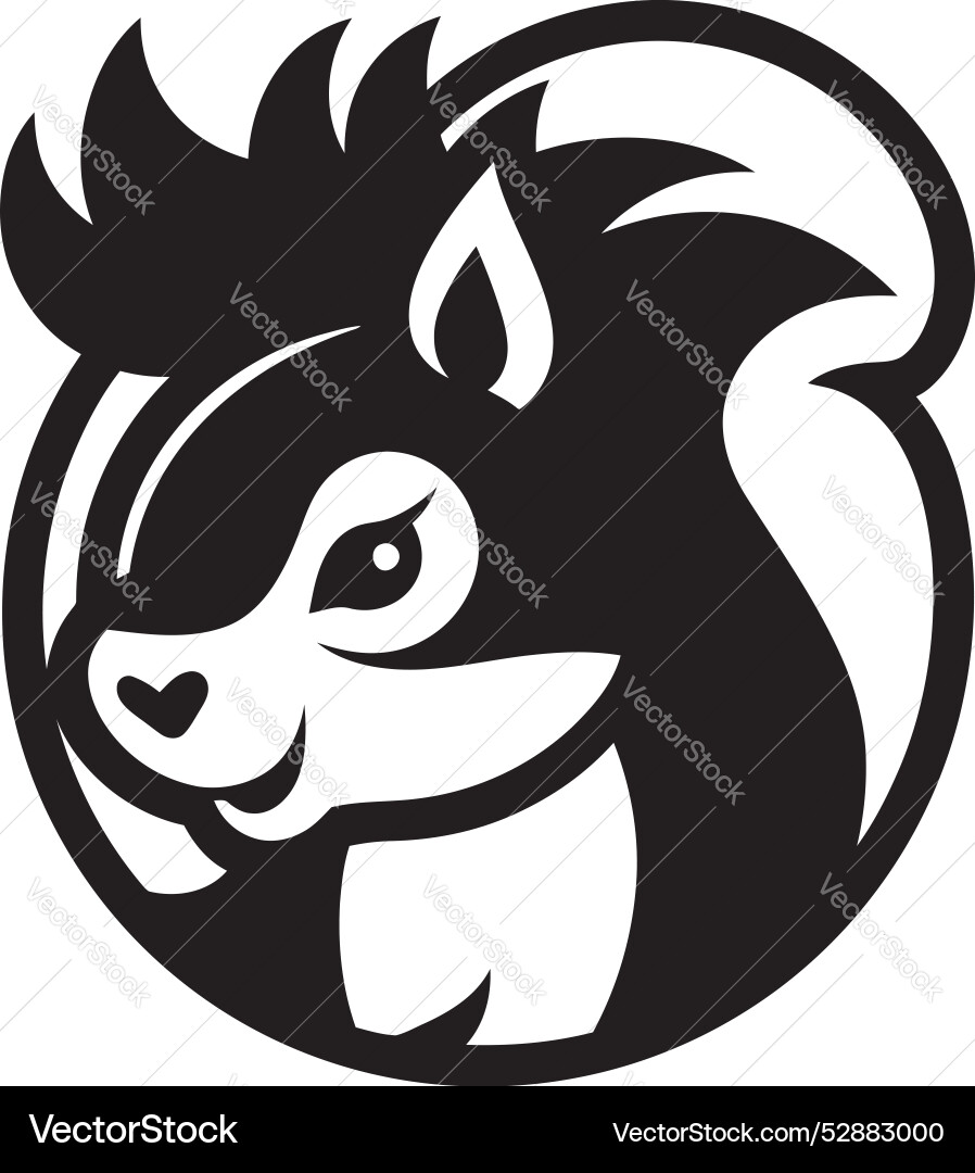 Blackened squirrel badge obscure squirrel mark Vector Image